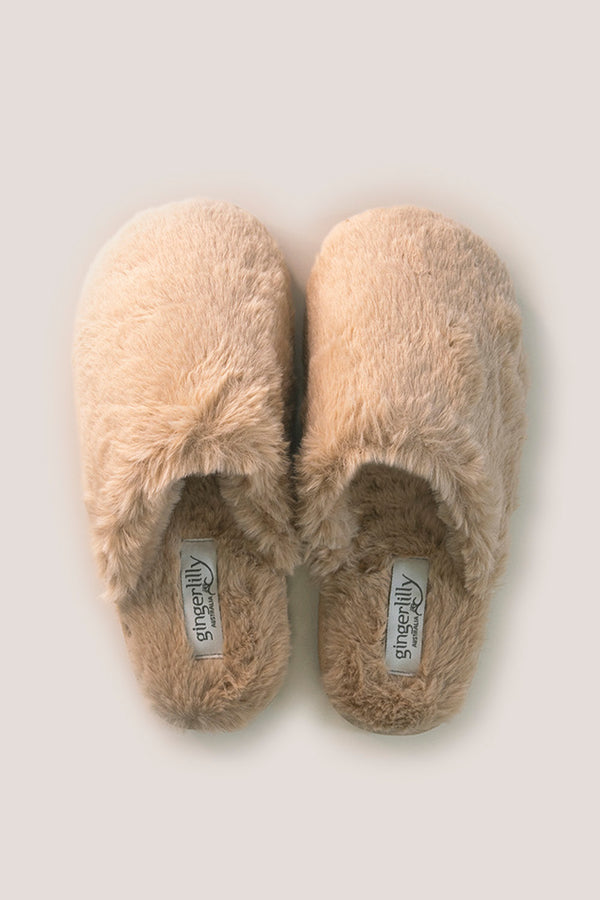 Turin Slipper in Beige | Gingerlilly Sleepwear