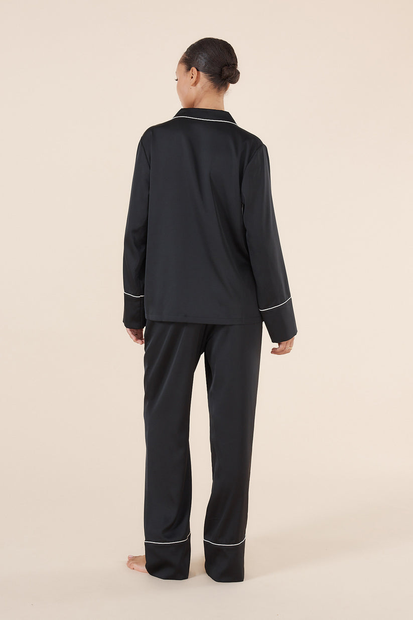 Adele Black Satin Set | Gingerlilly Sleepwear