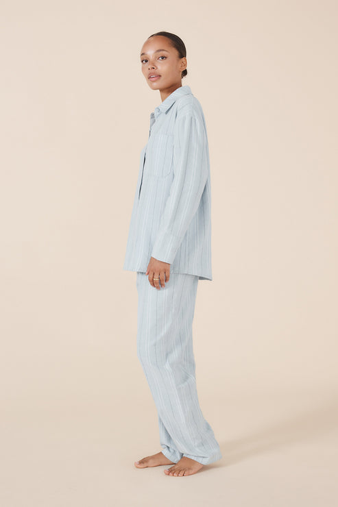 Pale Blue Brushed Cotton Pyjamas | Printed Cotton Pyjamas by ...