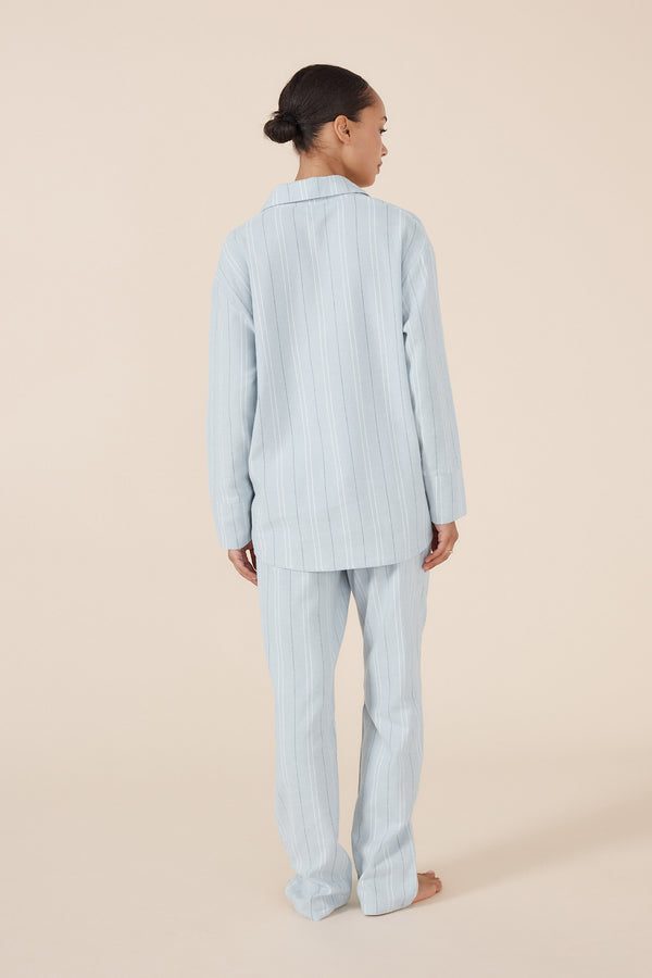 Pale Blue Brushed Cotton Pyjamas | Printed Cotton Pyjamas by ...
