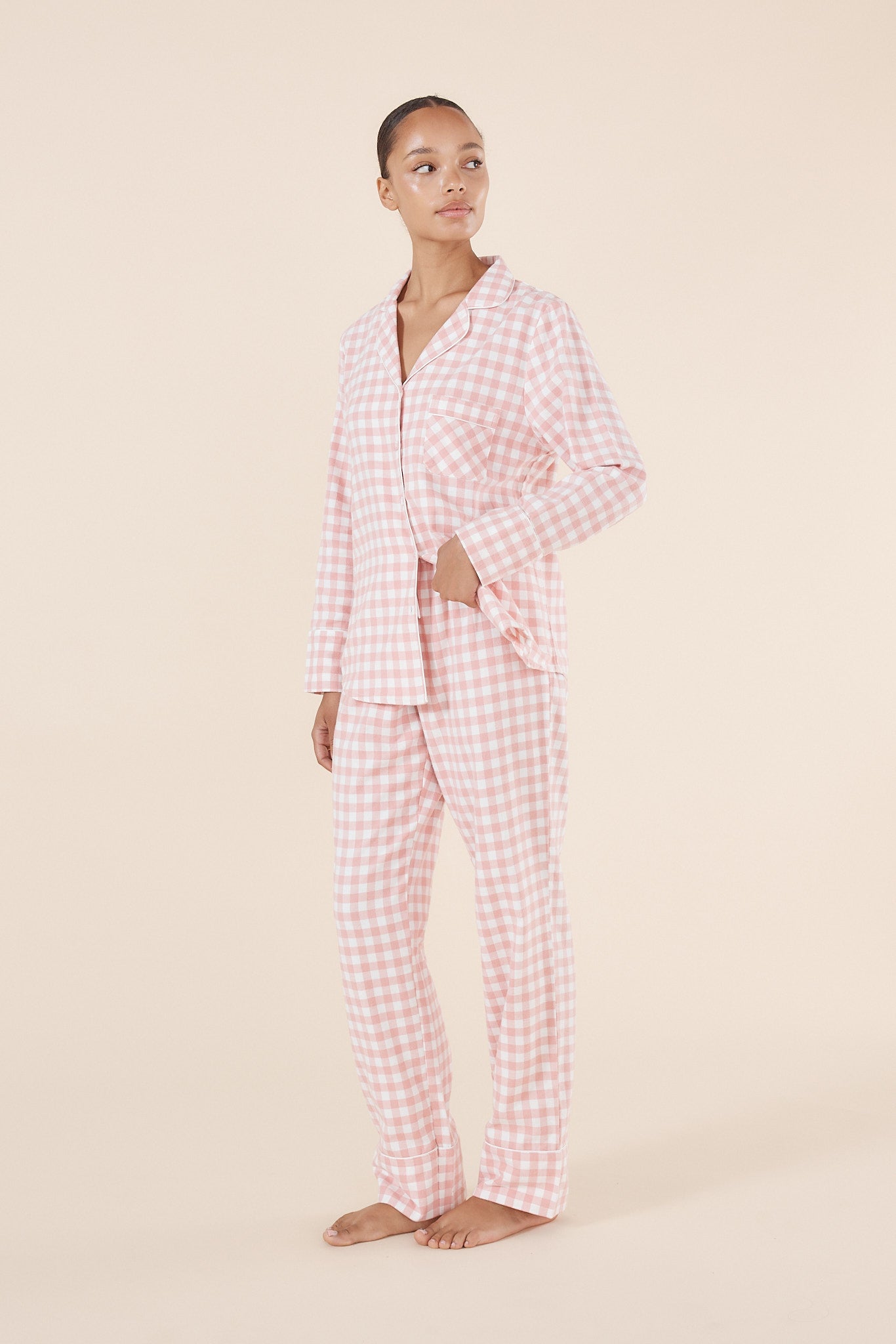 Women’s Brushed Cotton Gingham Pyjama Set by Gingerlilly – Gingerlilly ...