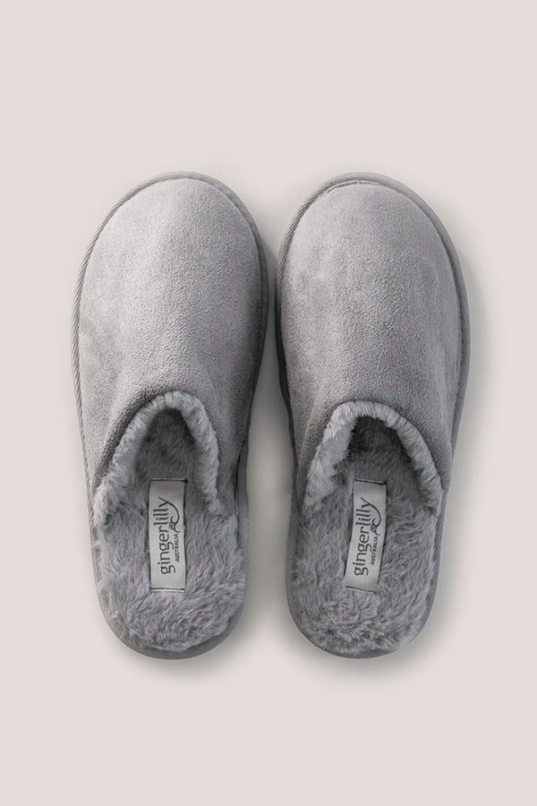 St Moritz Mock Suede Slippers | Gingerlilly Sleepwear