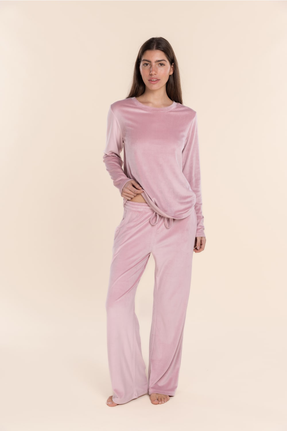 Thea Velour Lounge Set Dusty Pink | Women’s Loungewear Set ...